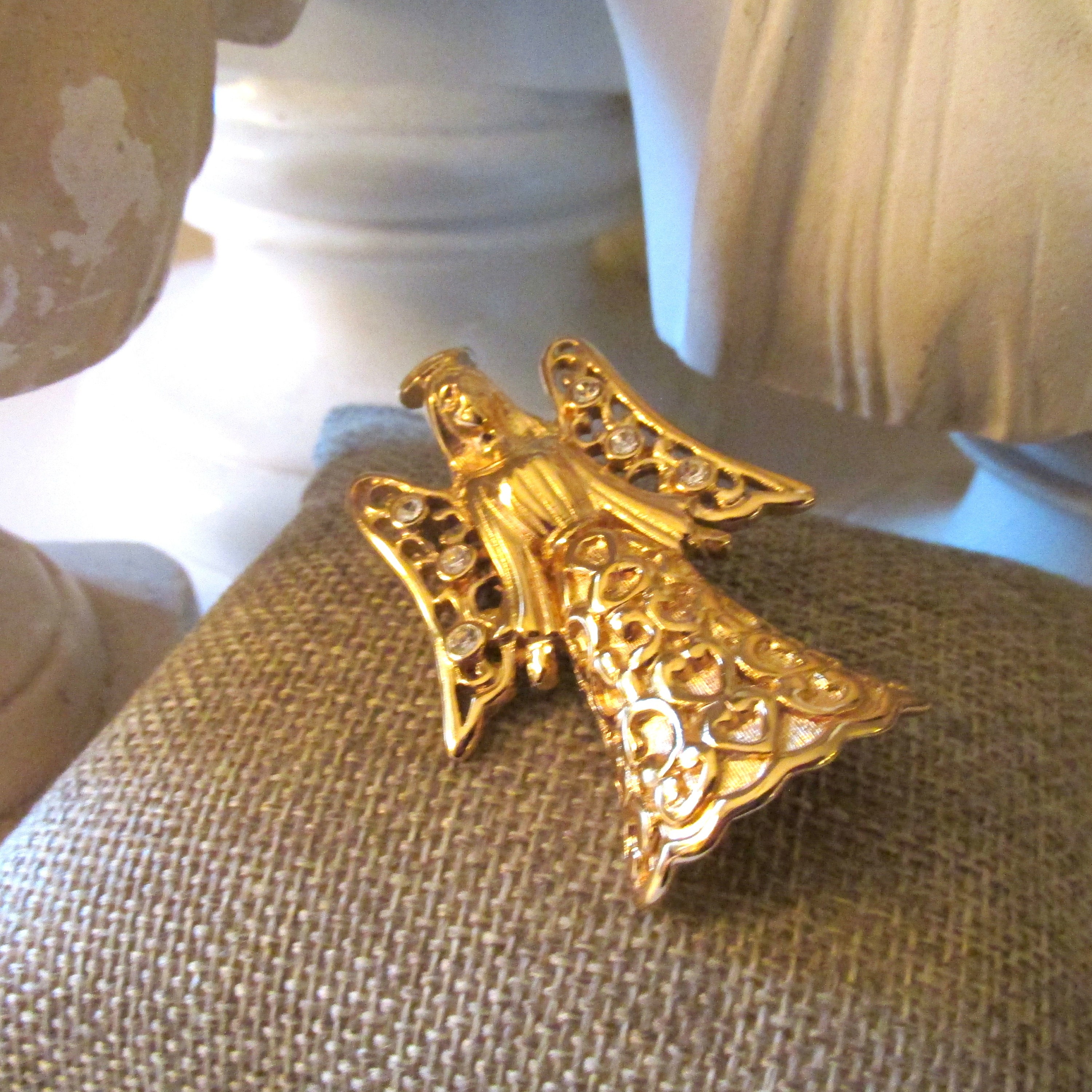 Vintage MONET Angel Scatter Pin Gold Tone Brooch With - Etsy
