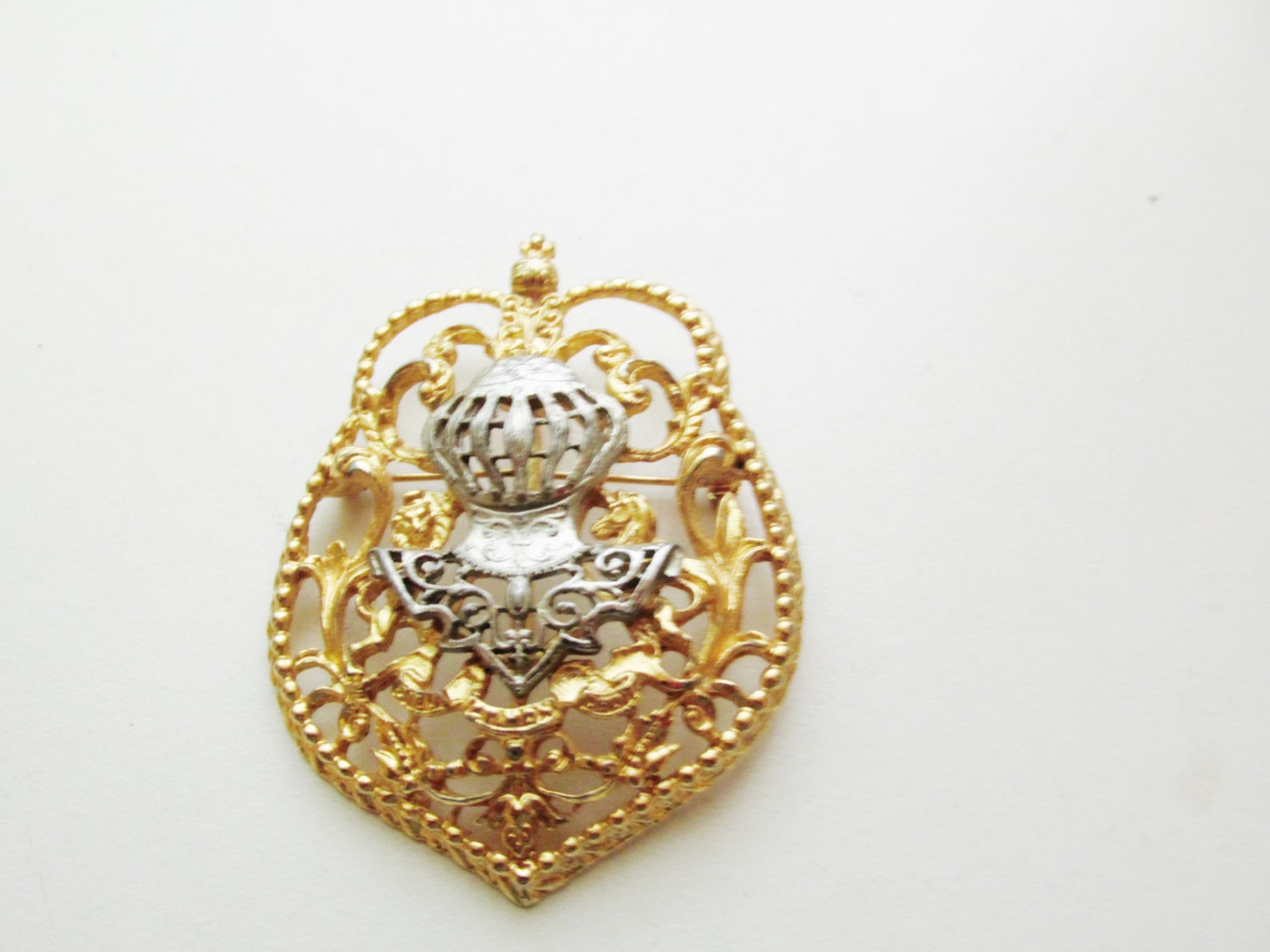 Signed ART Heraldic Shield Brooch Royal Crest Coat of Arms | Etsy