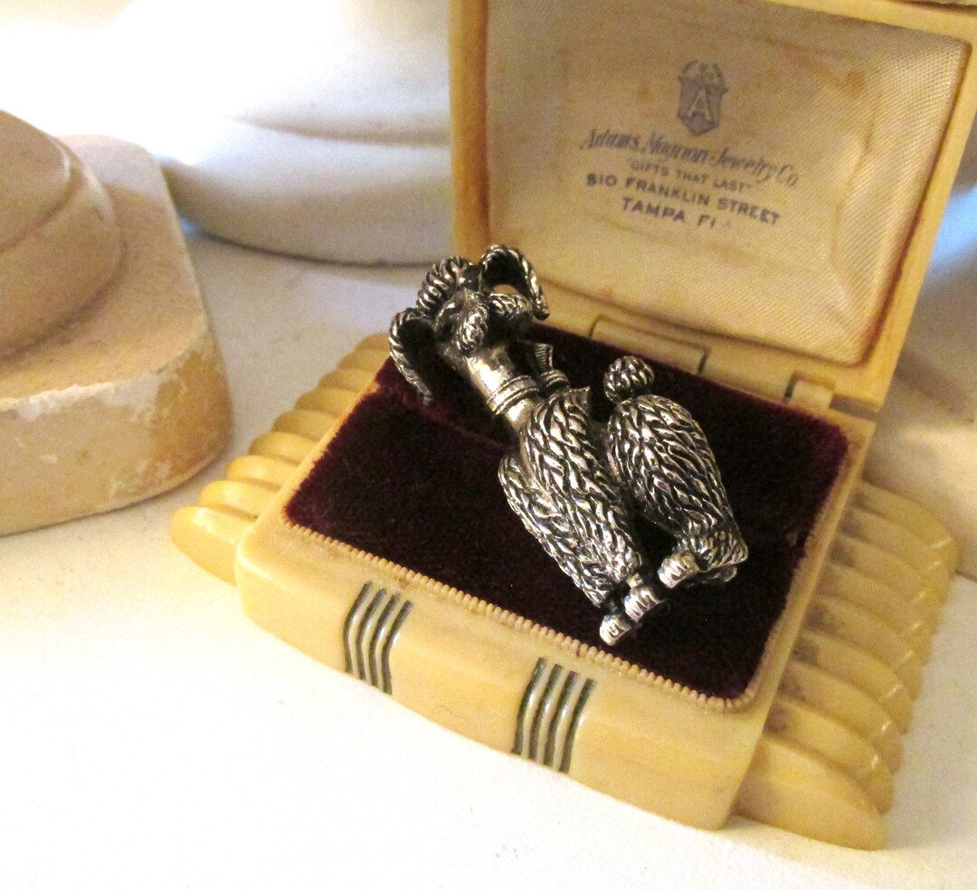 Vintage BOUCHER Poodle Dog Pin, Novelty Scatter Pin, Silver Dog Brooch ...