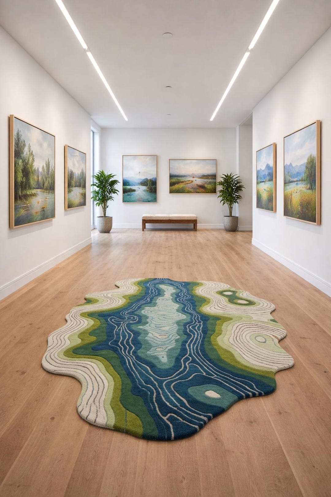 Modern Topographic Rug – Organic Abstract Design - Etsy
