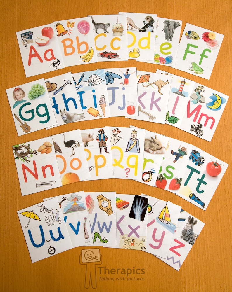 Alphabet Flash Cards - Etsy