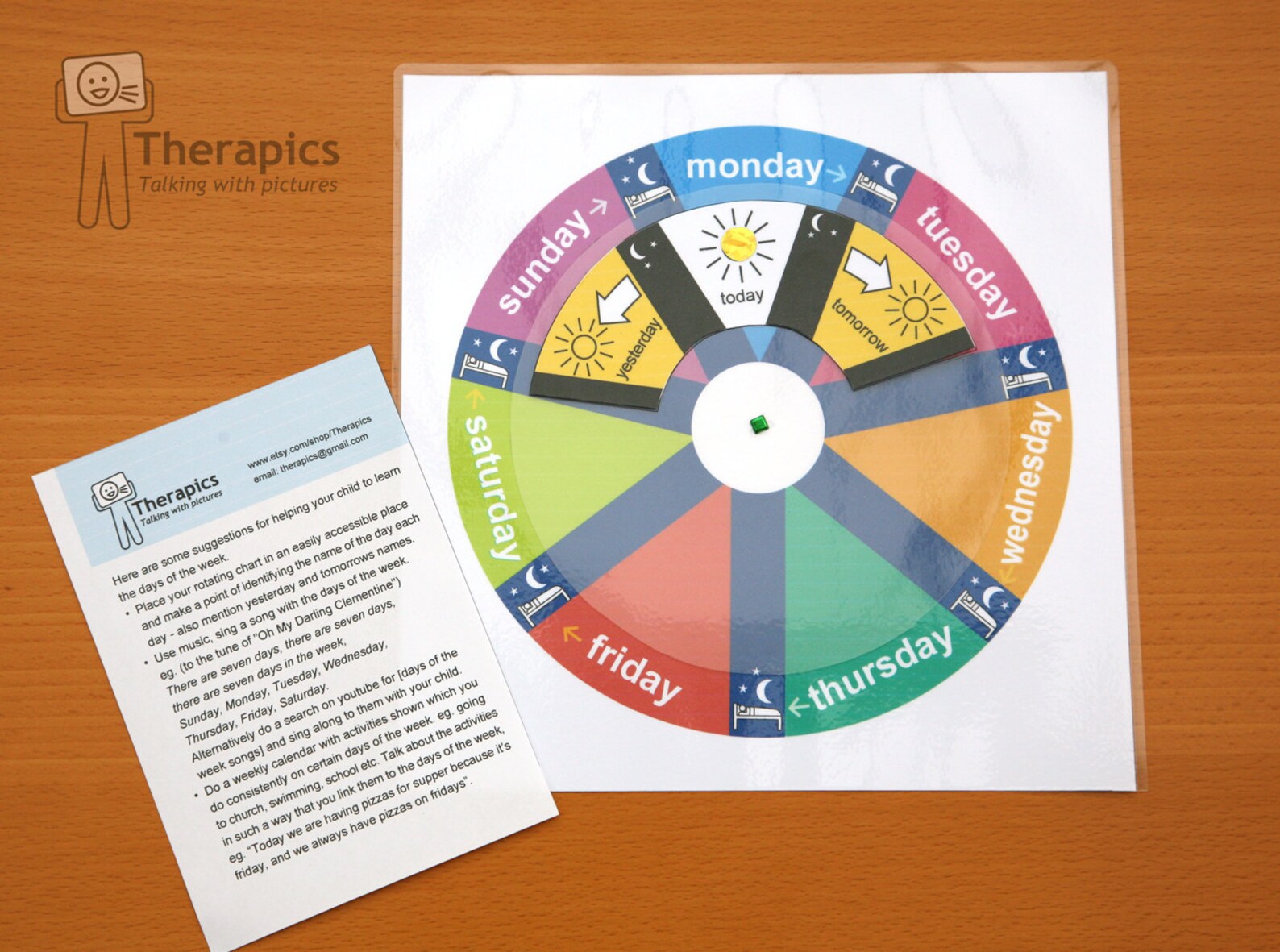 Days of the Week Rotating Chart - Etsy