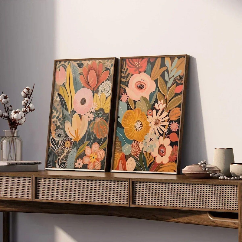 Medallion Print Art Set - Etsy UK