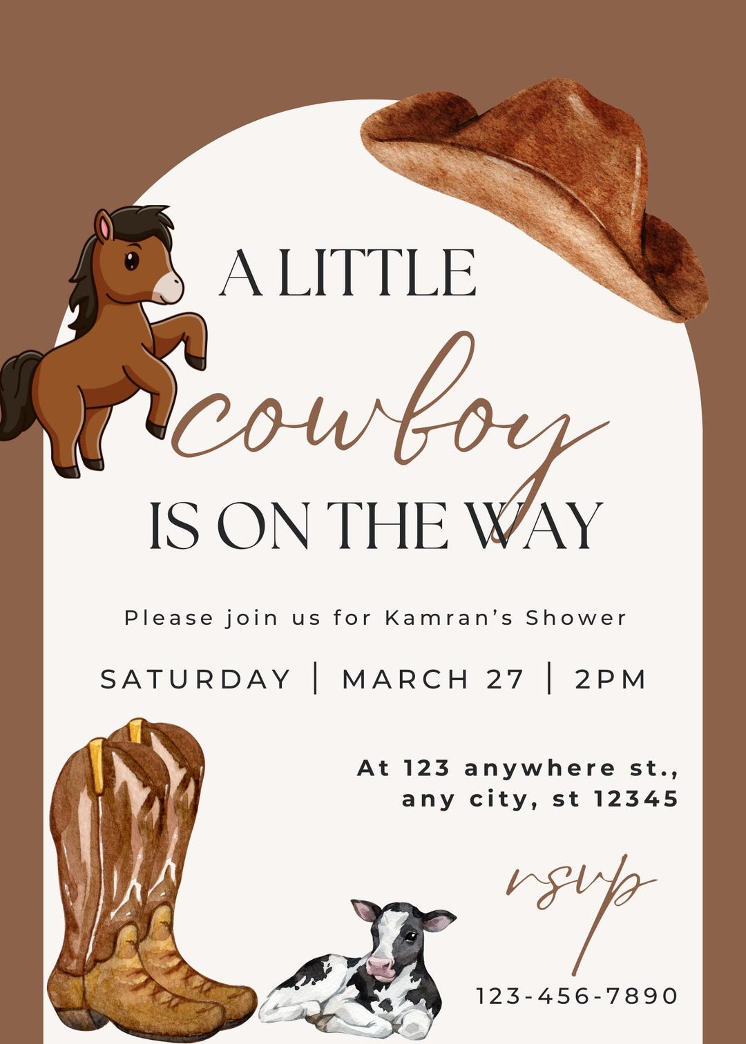 Cowboy Baby Shower Invite (digital) - Etsy