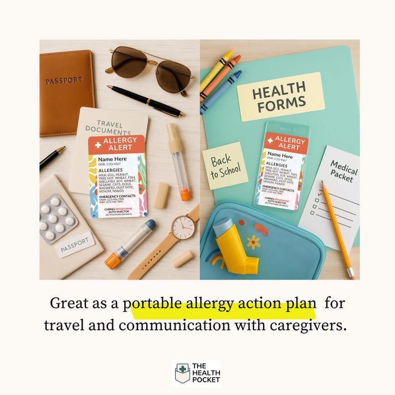 Custom Food Allergy Alert Card: Printable Emergency Wallet Card (PDF ...