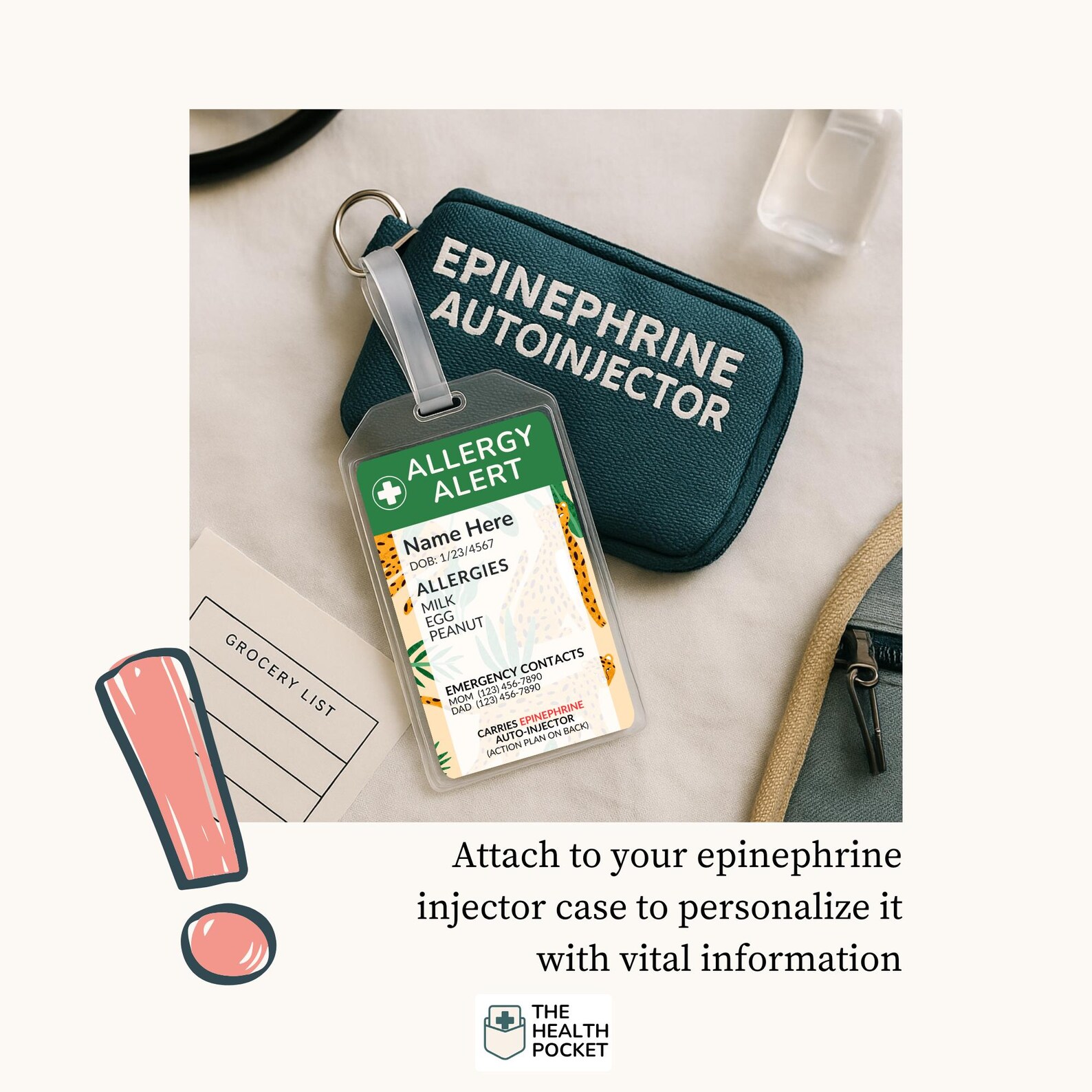 Custom Food Allergy Alert Card: Printable Medical ID (PDF Template) - Etsy