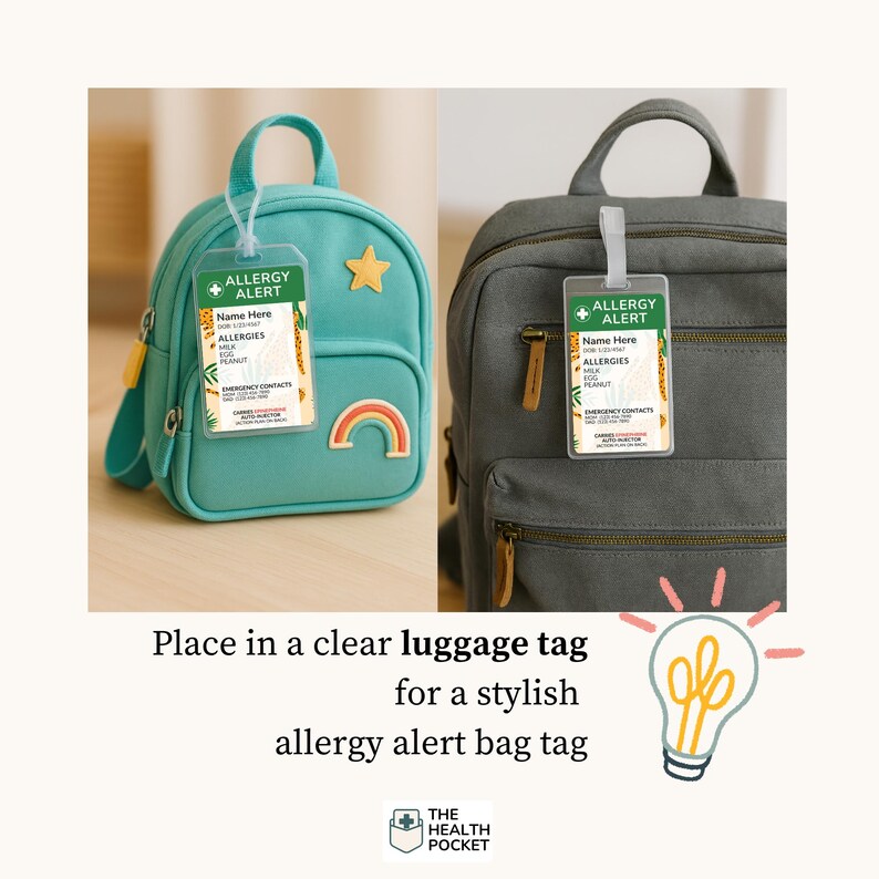 Custom Food Allergy Alert Card: Printable Medical ID (PDF Template) - Etsy