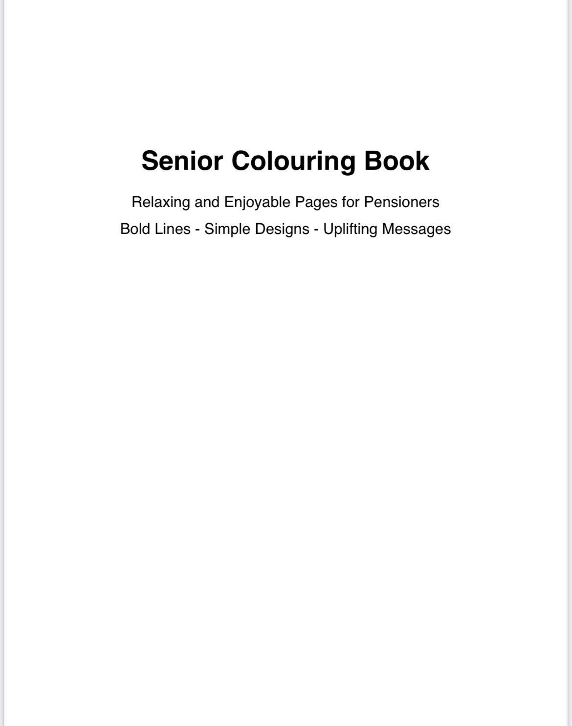 Adults Colouring Book for Elderly Mindfulness Colouring for Seniors ...