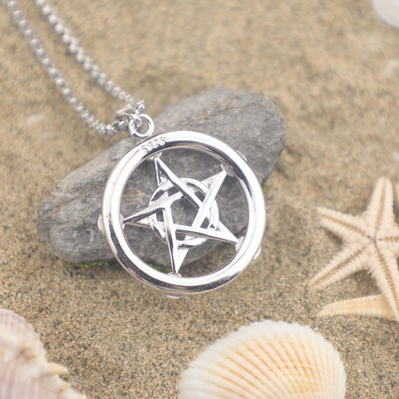Pentagram Necklace – 925 Sterling Silver Celtic Knot Pentacle Pendant ...