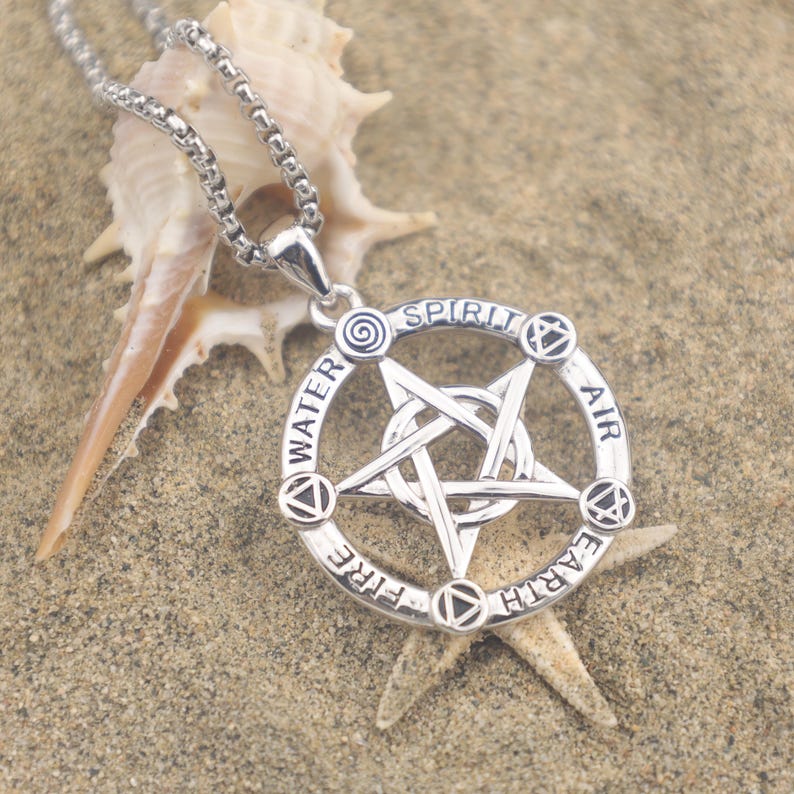 Pentagram Necklace – 925 Sterling Silver Celtic Knot Pentacle Pendant ...