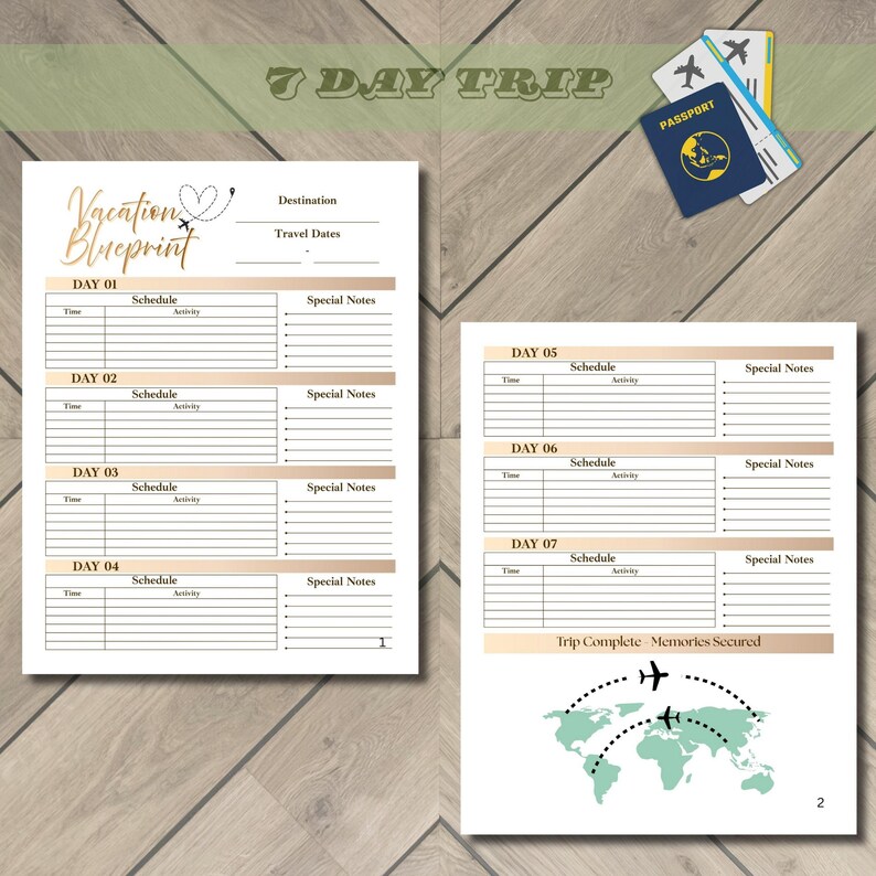 Editable Travel Itinerary Template • Minimalist Vacation Planner ...