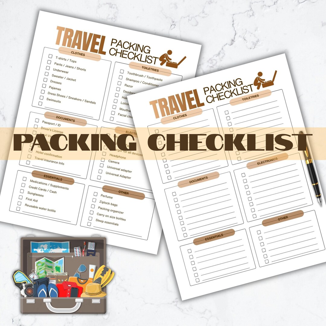 Minimalist Travel Packing List Template - Neutral Tone (digital ...
