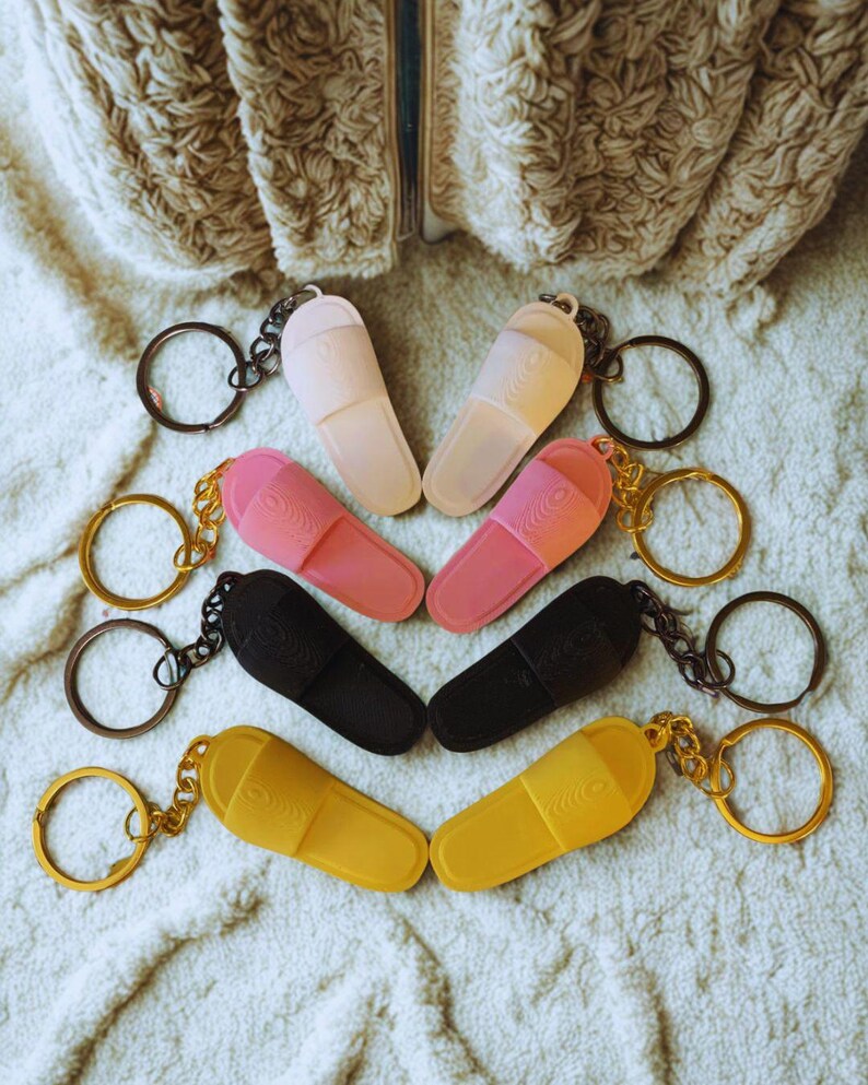 Mini 3d-printed Slipper Keychain | Cute Shoe Charm for Keys, Bag ...