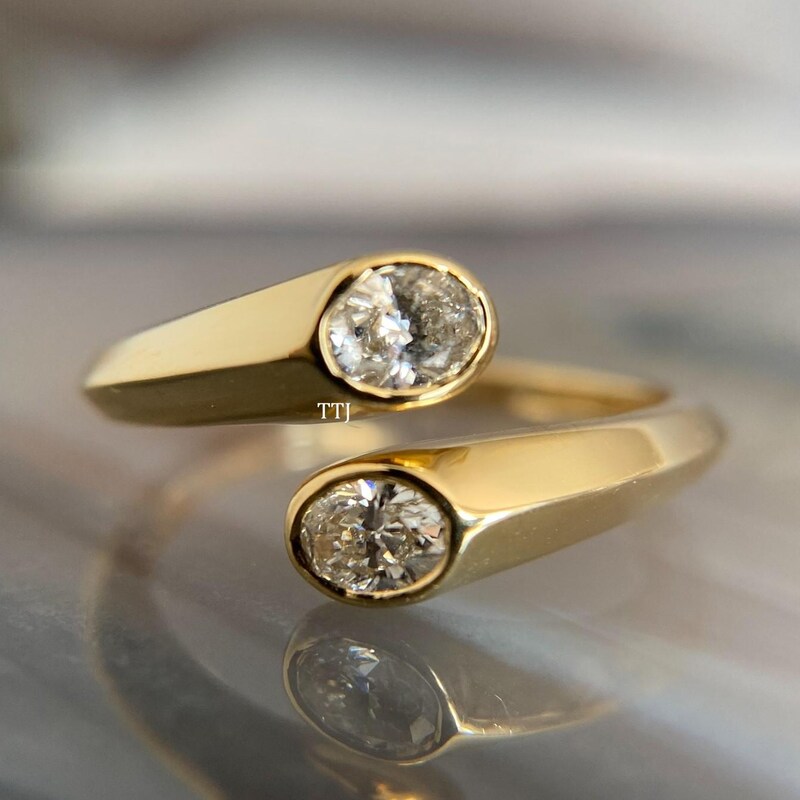 Double Stone Ring - Etsy