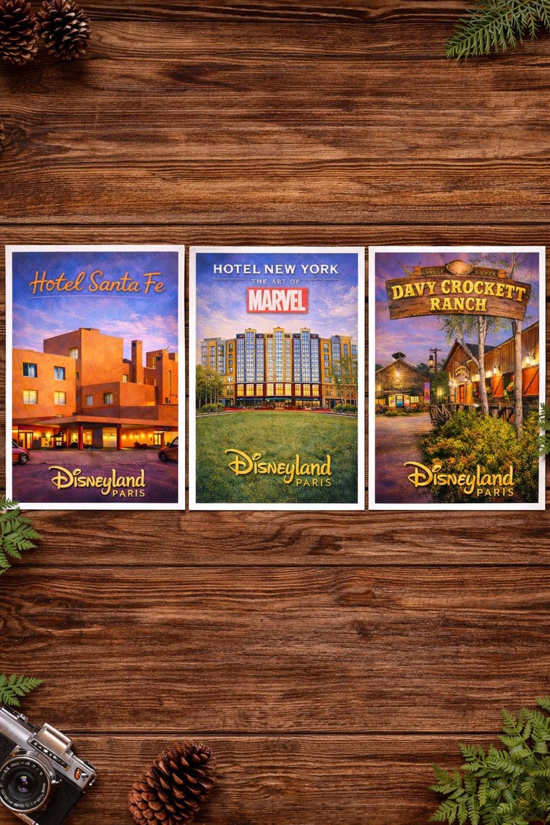 Disneyland Paris Hotel Poster Set | A4 Travel Print Bundle - Etsy
