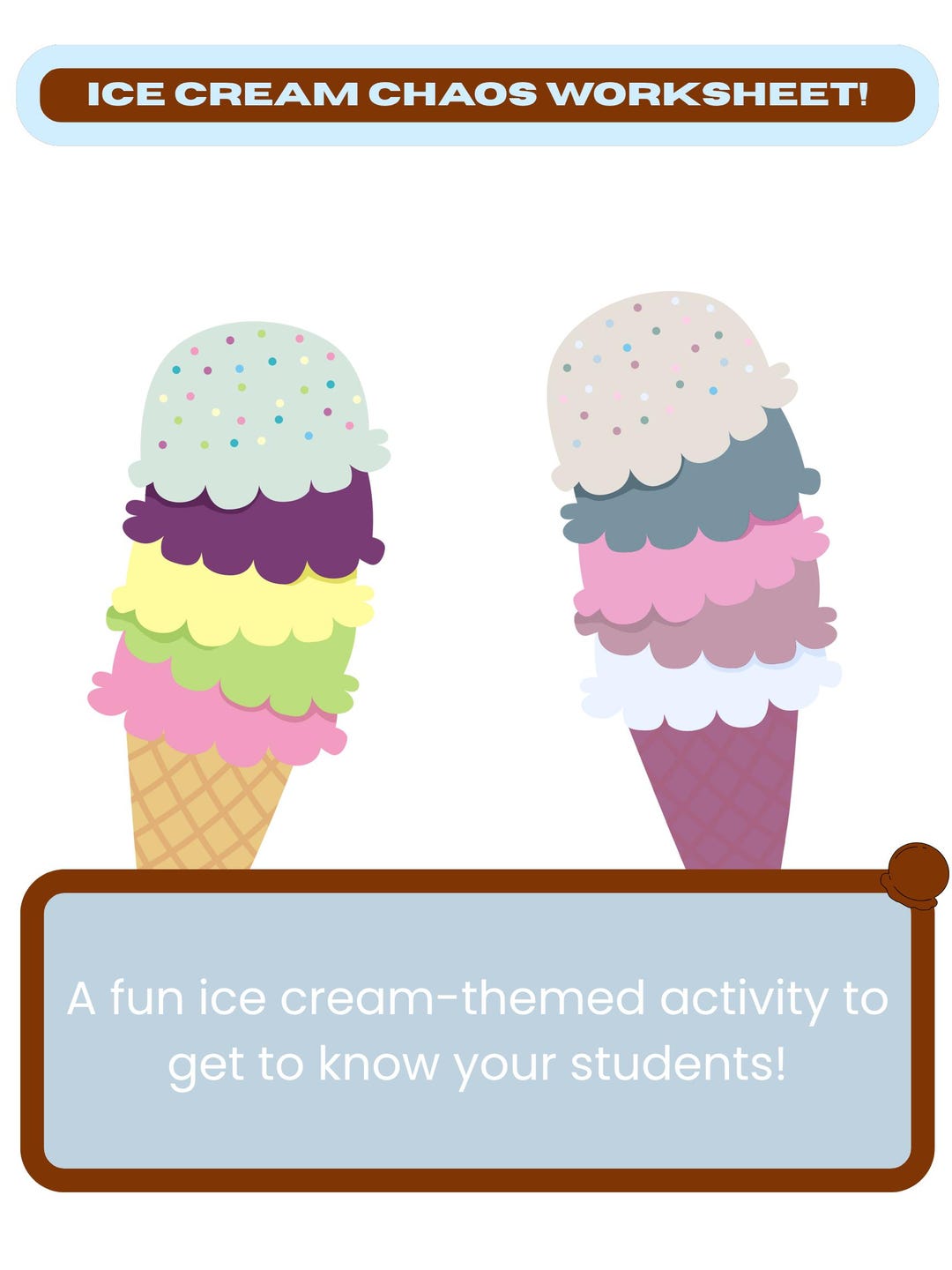 Ice Cream Chaos! - Classroom Worksheet for Kids - Etsy