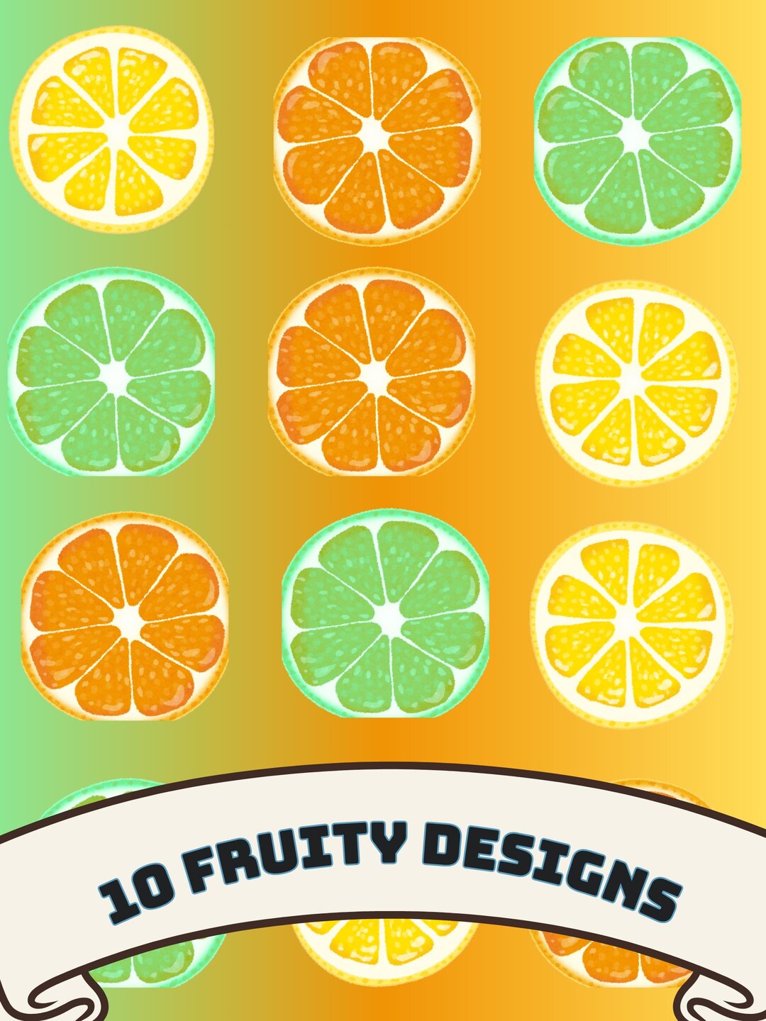 Citrus Pop Pack: 10 Fruity Designs for Summer Vibes - Etsy