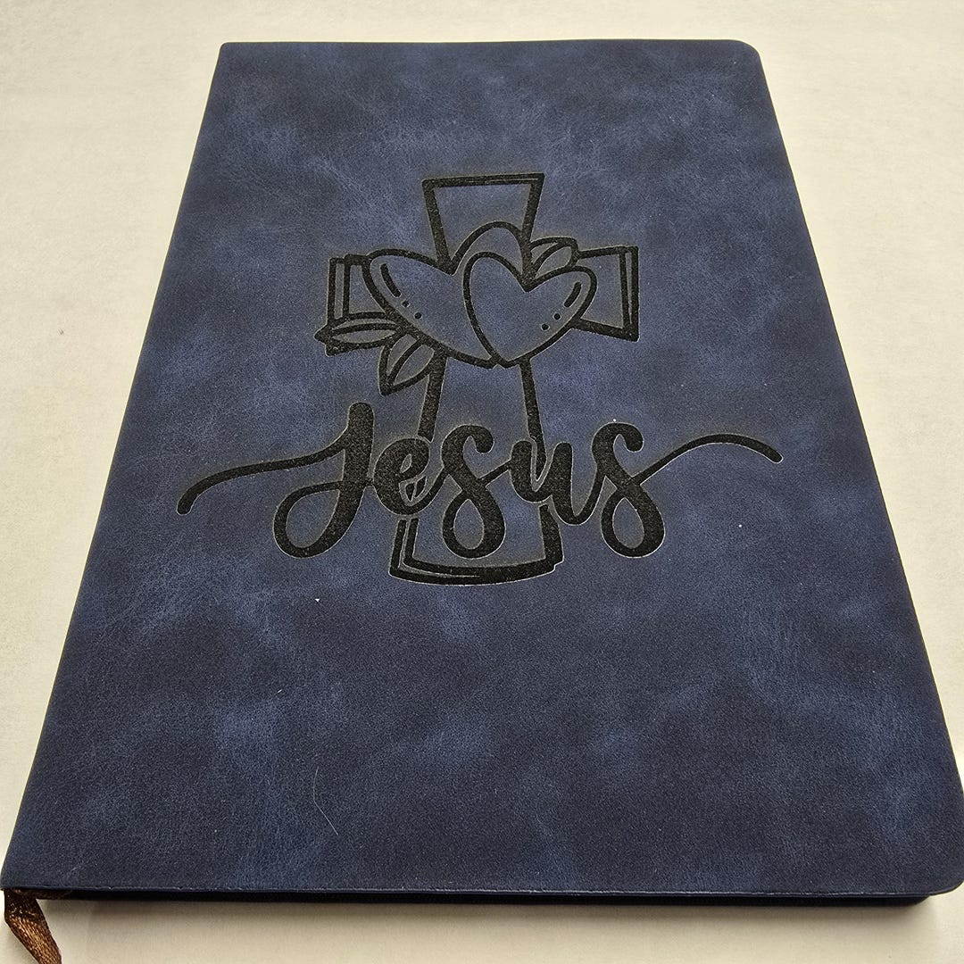 Jesus With Cross and Dove Lined Journal Laser Design PYD Life Leather ...