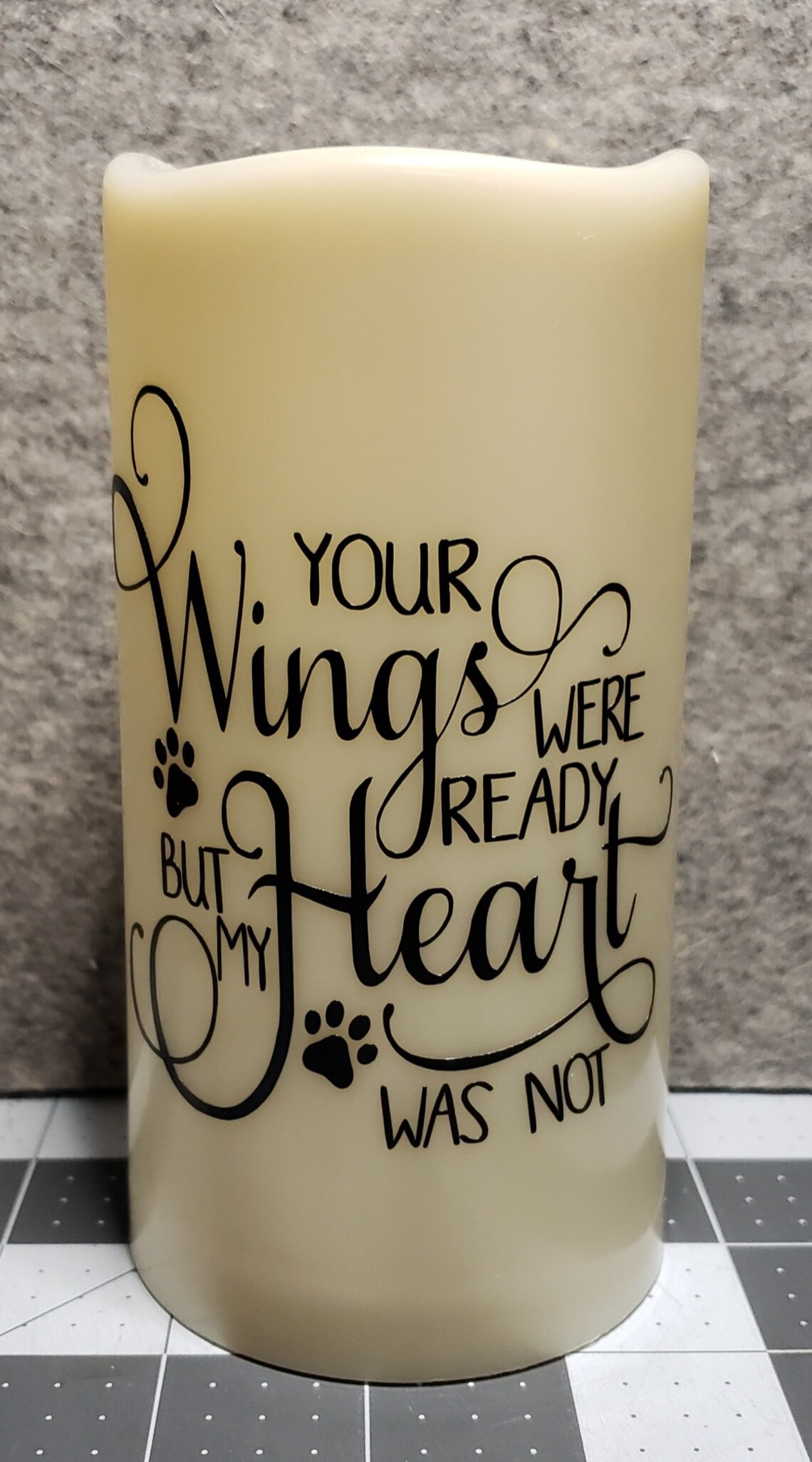 Pet Dog Angel Pawprint Memorial Custom Flameless Battery Operated LED ...