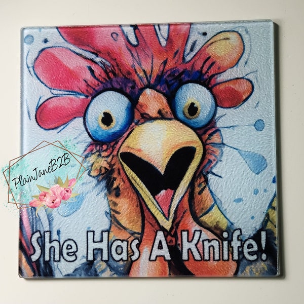 Chicken Glass Cutting Board - Etsy