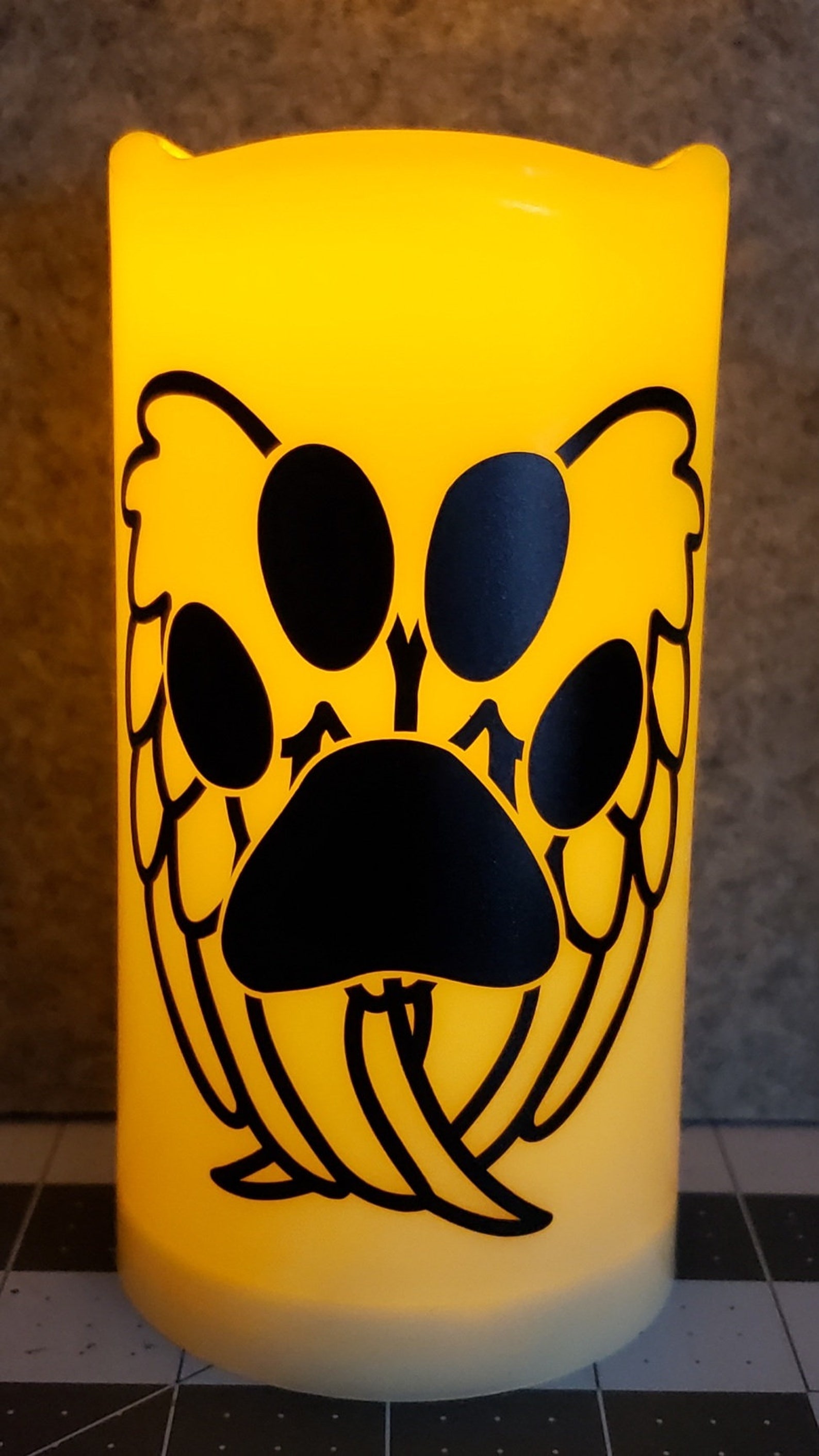 Pet Dog Angel Pawprint Memorial Custom Flameless Battery Operated LED ...