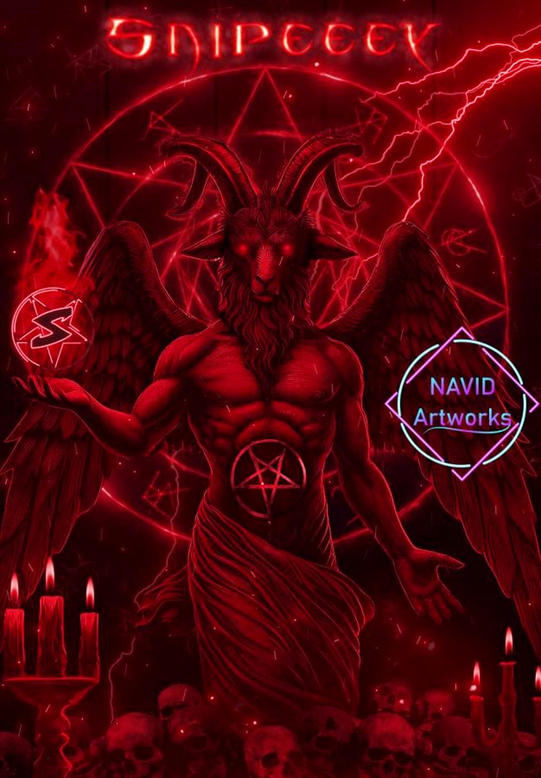 Baphomet Red Animated Steam Artwork | Custom Profile Background - Etsy UK