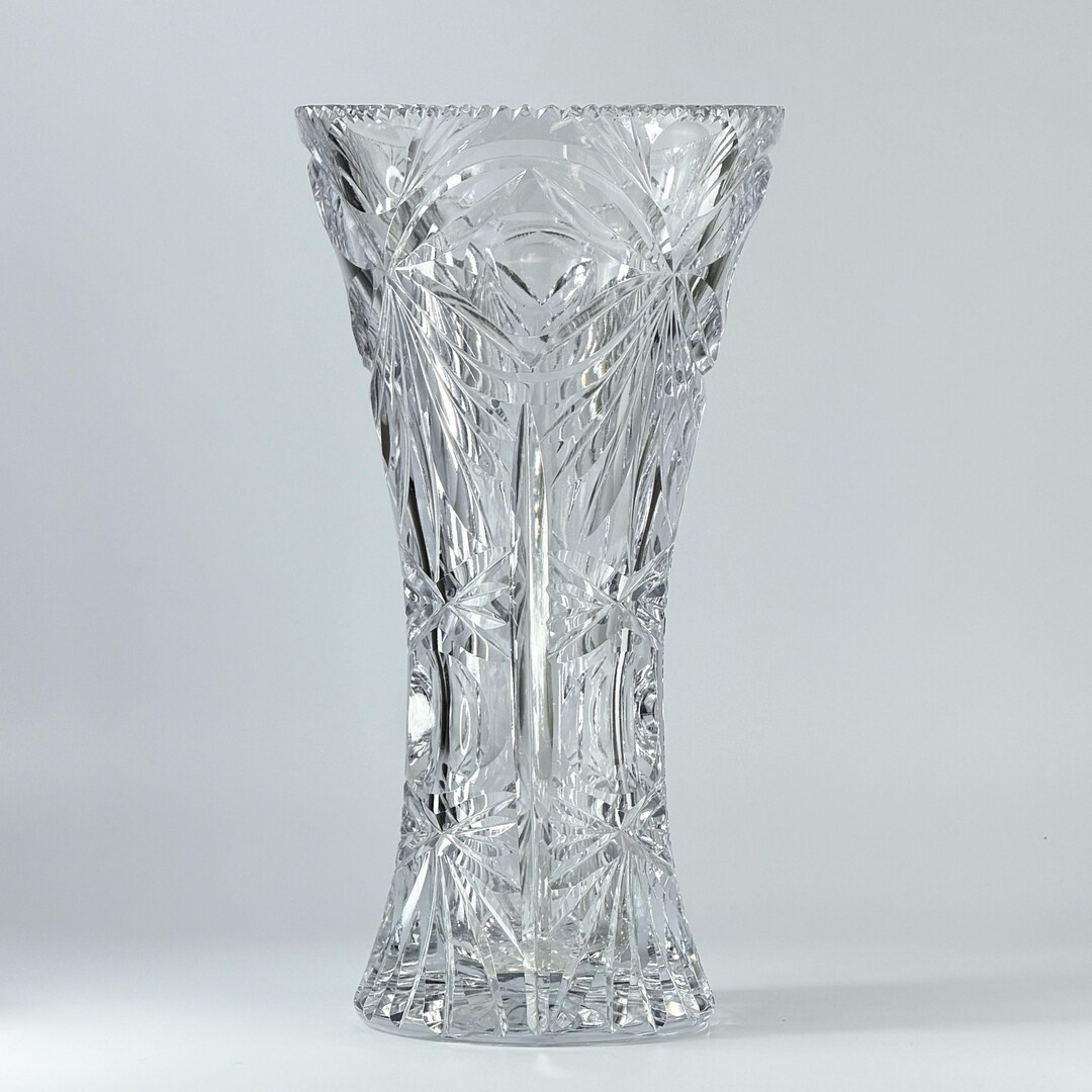 Vintage Cut Crystal Vase, Heavy Lead Crystal, Mid-late 20th Century, 27 ...