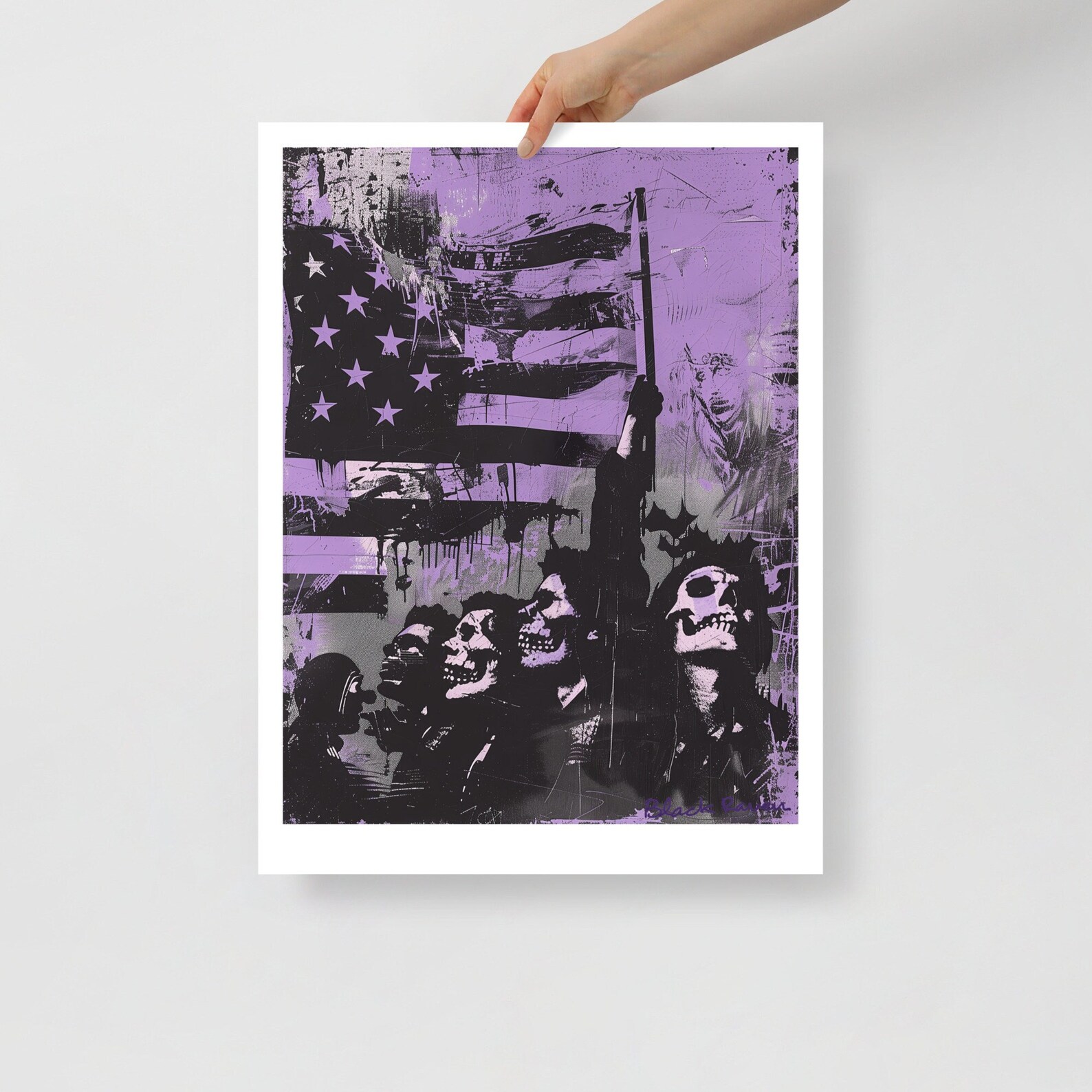 Black Flag Protest Poster Print Pantone Punk Strip Painting - Etsy