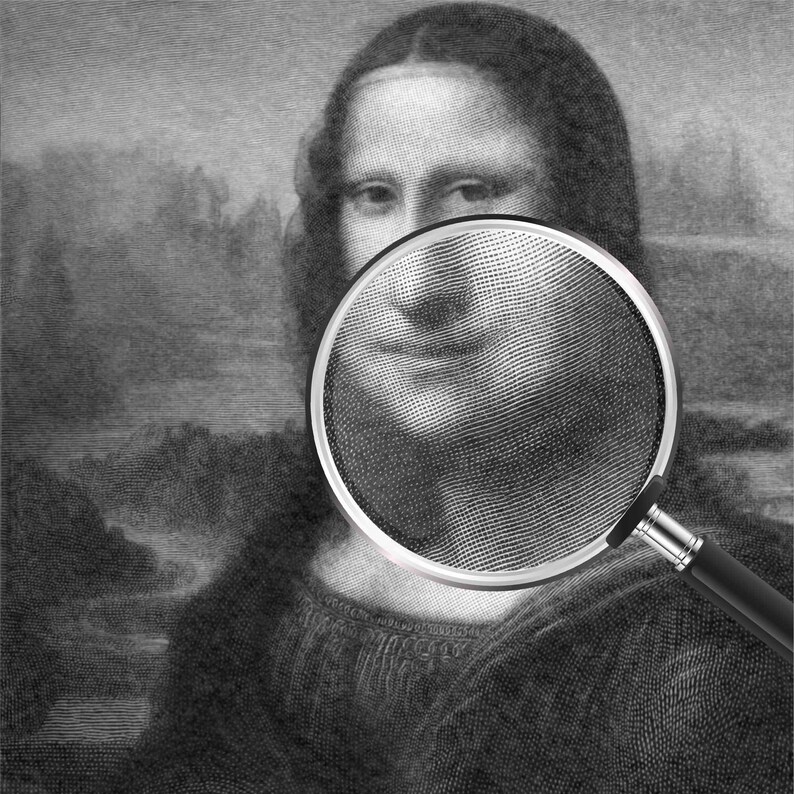 Mona Lisa Print! Hyper-high-rez Engraving. Extremely Fine Detail in ...