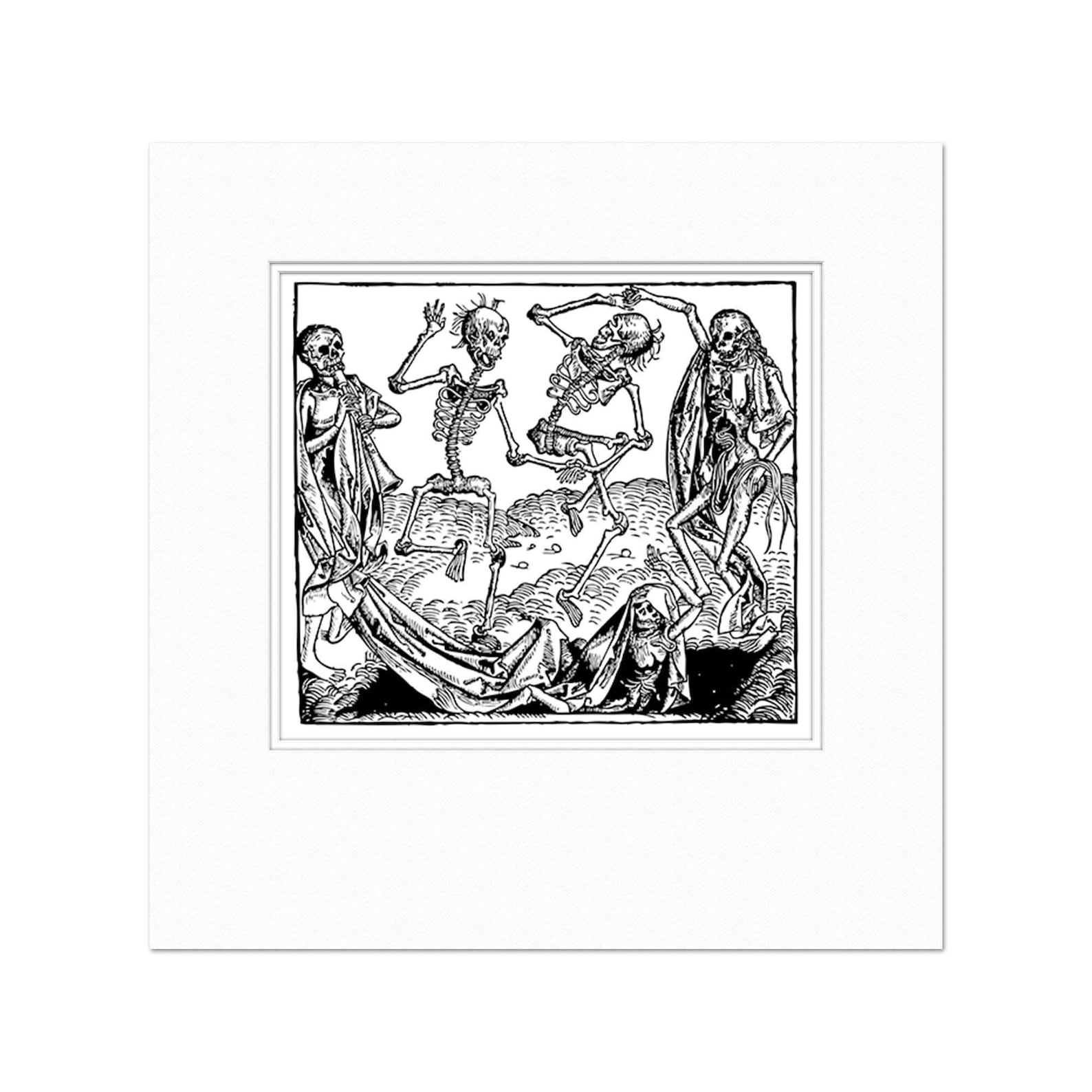 Dance Macabre Skeletons With Grim Reaper. Instant Fine Art Download for ...