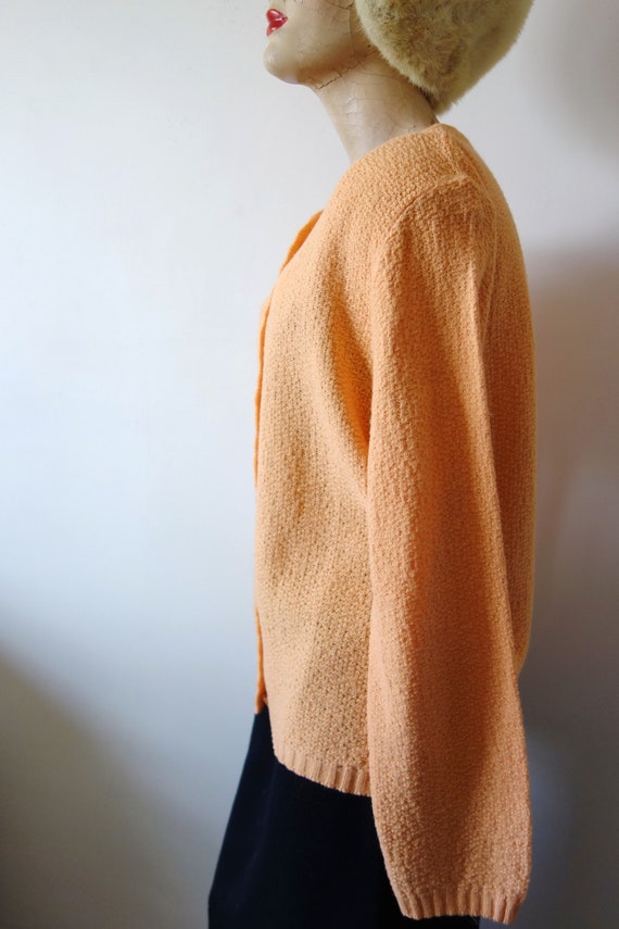 1960s Pale Peach Cardigan Sweater - Gem