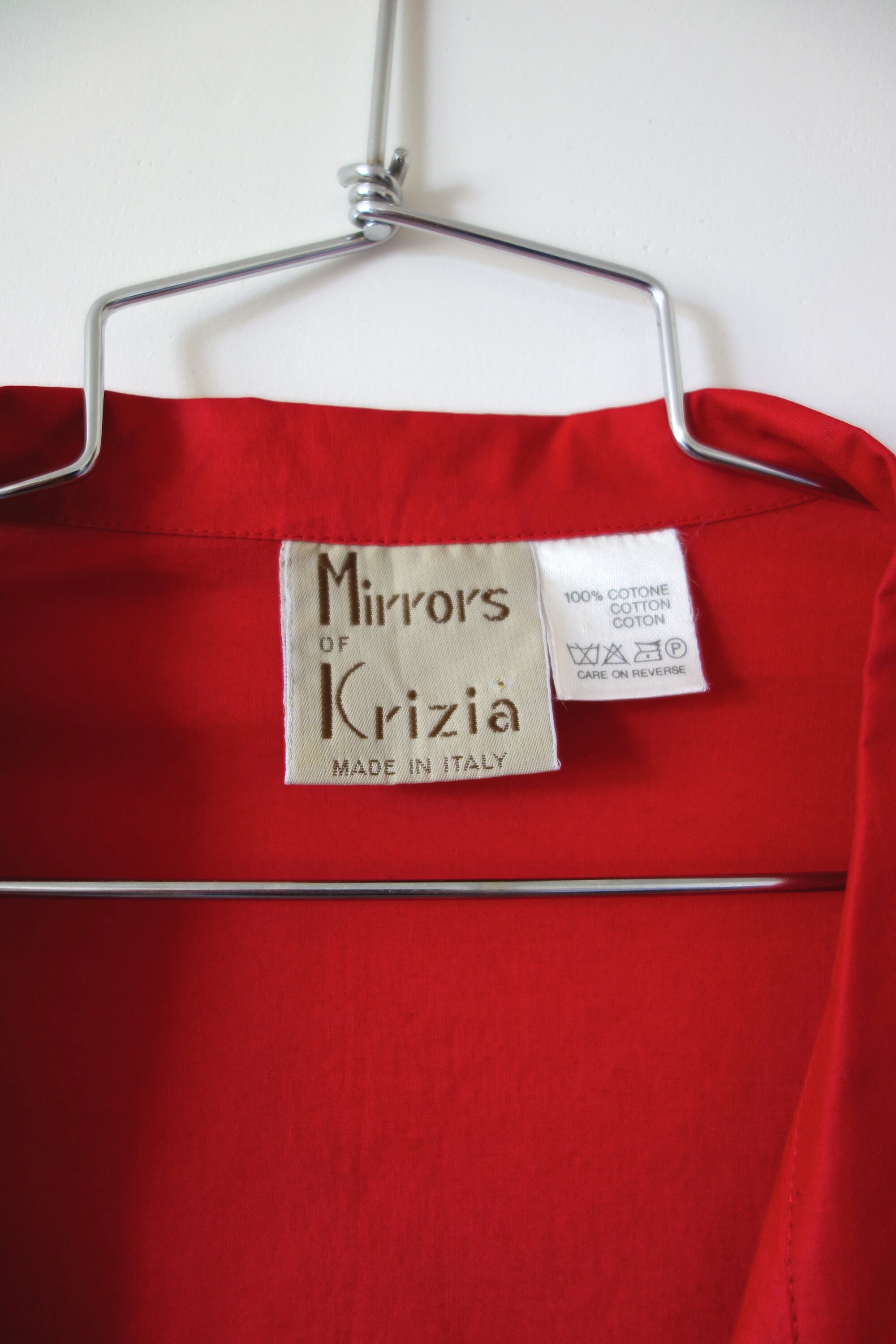 1980s Mirrors of Krizia Jacket Vintage Oversized Red Cotton Light ...
