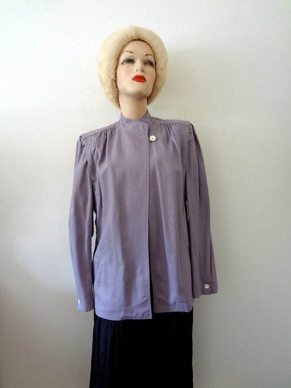 1980s Silk Jacket / avant garde lilac blazer / retro … - Gem