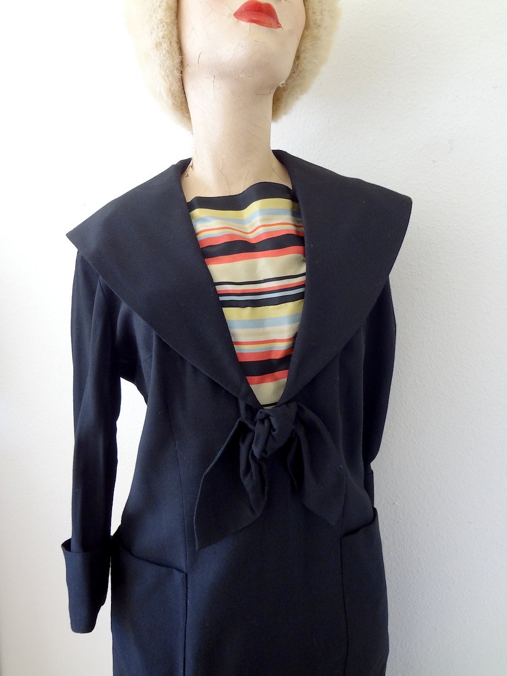 Vintage 1950s Dress / 1920s Style Middy / Mid-century Sailor | Etsy