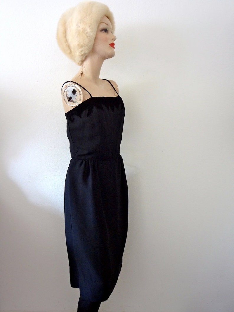 1950s Party Dress Black Wiggle Dress Vintage Cocktail Etsy