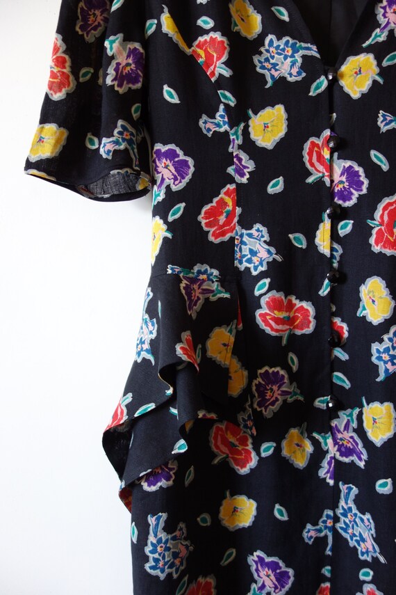 1980s Ungaro Floral Print Dress - designer vintage li… - Gem