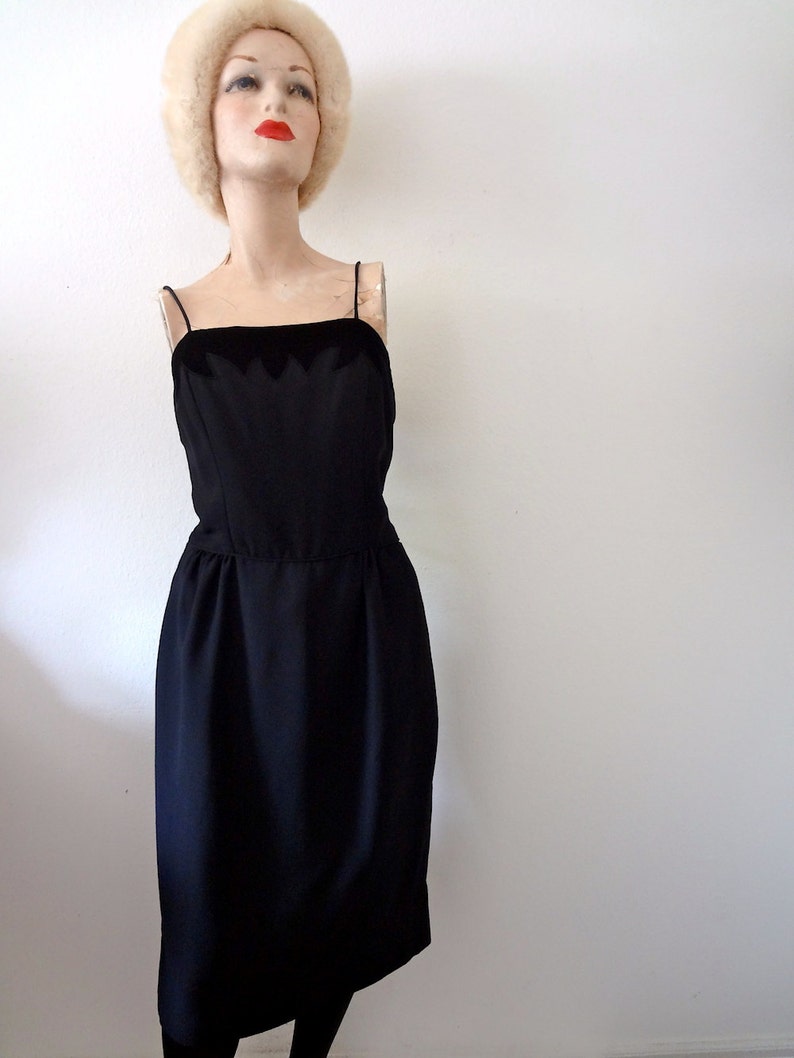 1950s Party Dress Black Wiggle Dress Vintage Cocktail Attire Etsy