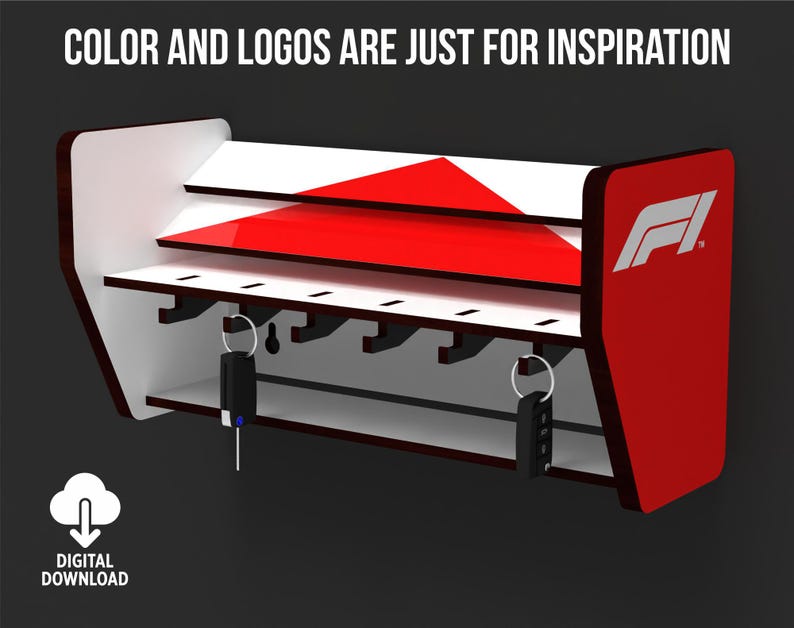 F1 Spoiler Wing Designed Wall Key Holder Svg and Dxf Files for Laser ...