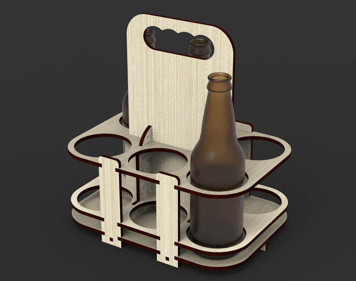 Beer Bottle and Can Holder Svg and Dxf Digital Download Files for Laser ...