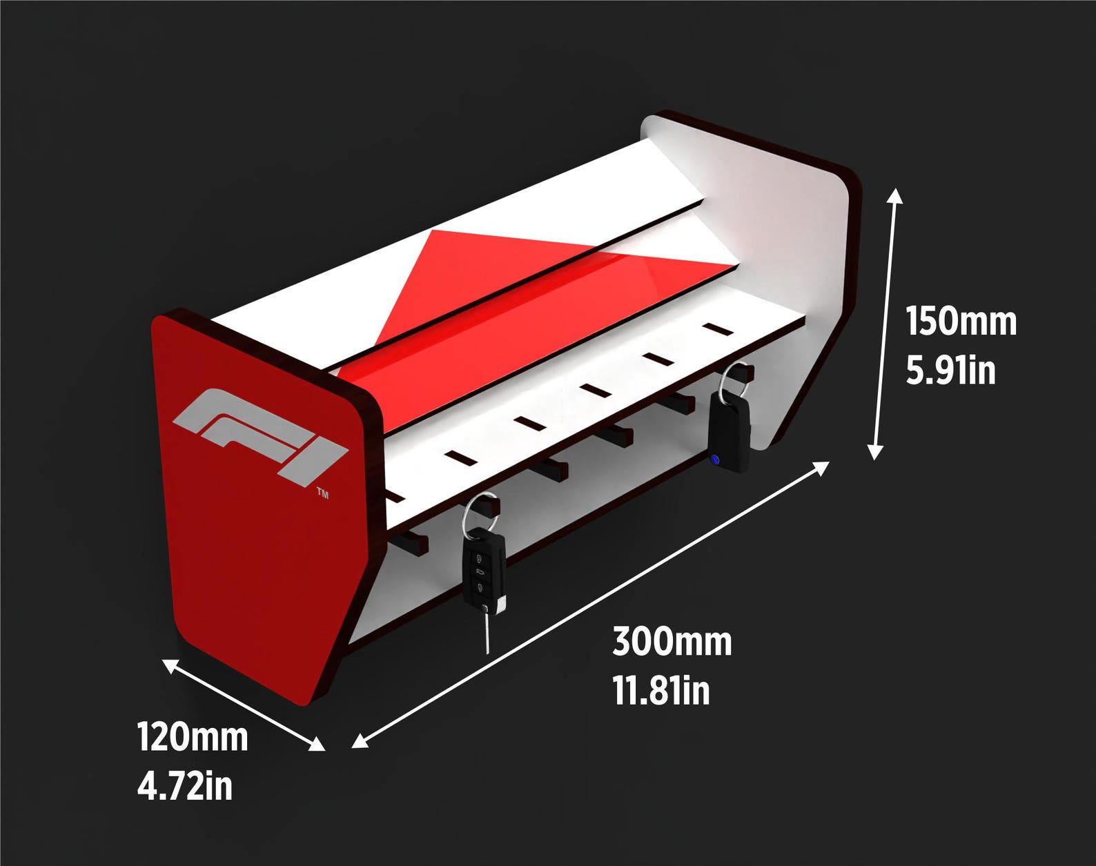 F1 Spoiler Wing Designed Wall Key Holder Svg and Dxf Files for Laser ...