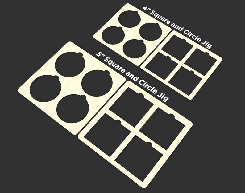 2 Different Sizes 4" and 5" Circle and Square Laser Engraving Jig ...