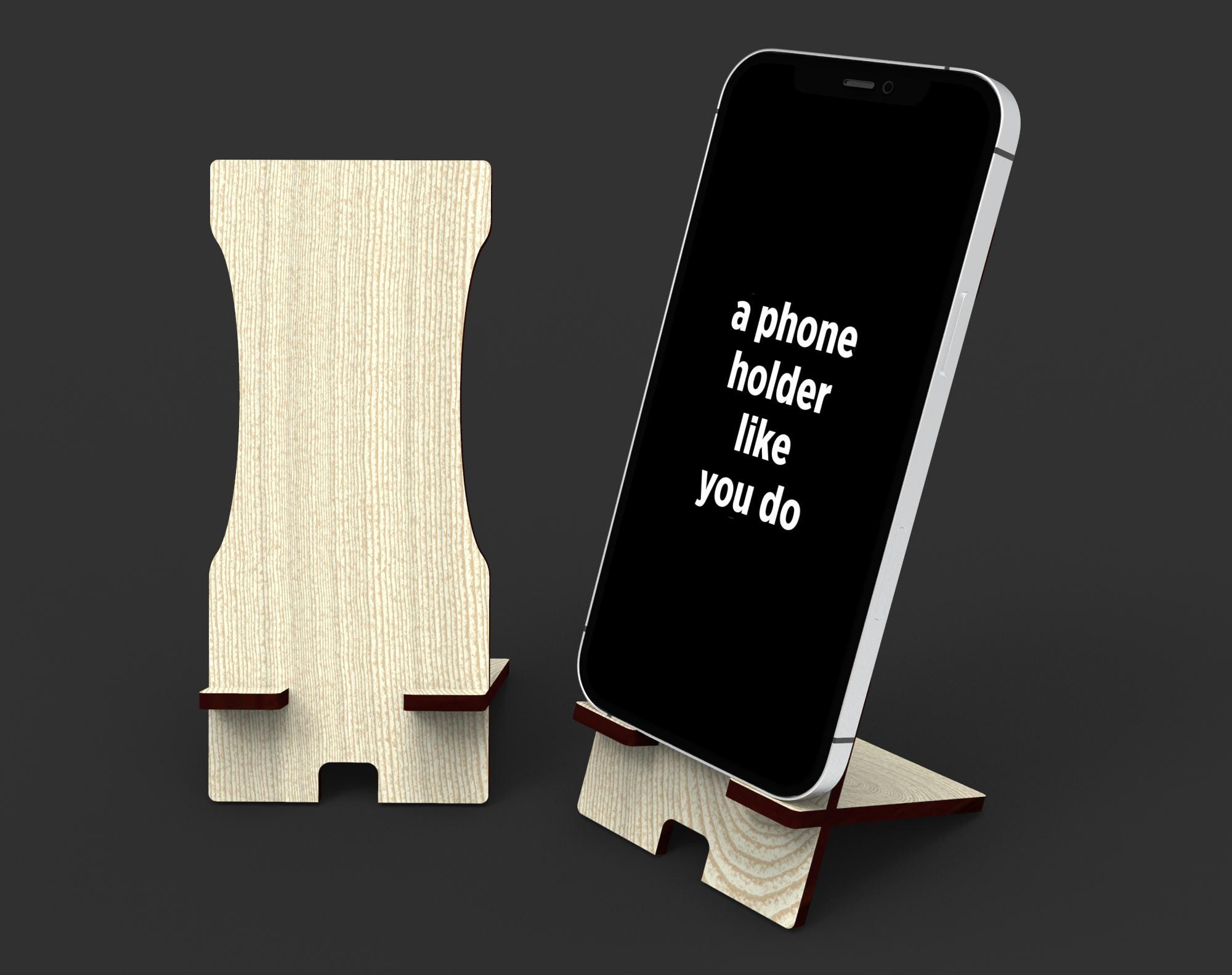 Phone Holder Stand Svg and Dxf Laser Cut Files - Etsy