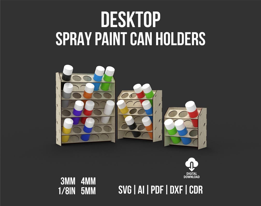 Spray Paint Can Desktop Holder Stand Svg and Dxf Files for Laser Cut ...