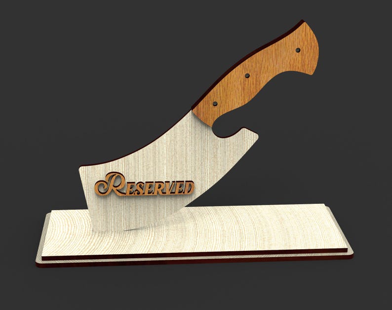 Reserved Sign Svg and Dxf Files for Laser Cut, Restaurant Table Sign ...