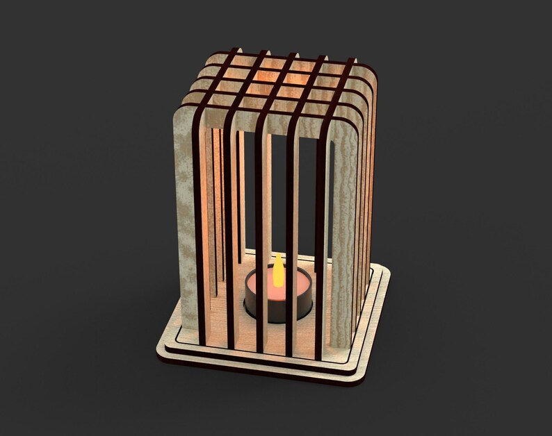 Candle Holder SVG and Dxf Files | Laser Cut Wooden Lantern & Tea Light ...