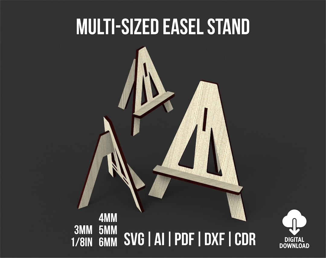 Easel Stands for Art Displays and Picture Frames Svg and Dxf Files for ...