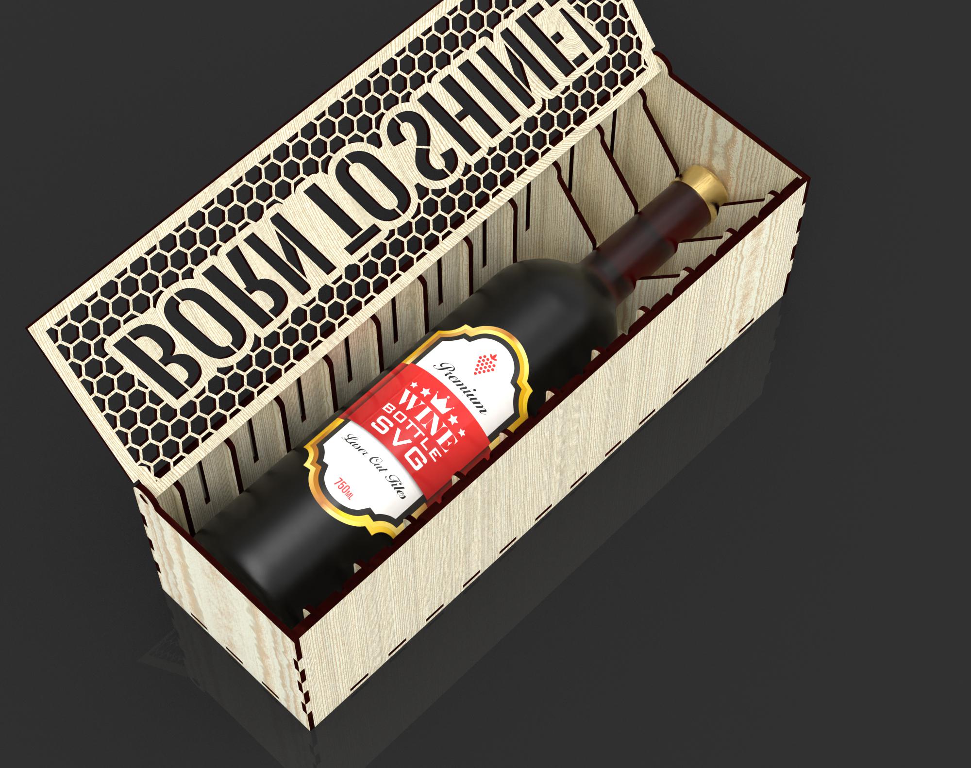 Wine Boxes With Motivational Slogans Svg and Dxf Files for Laser Cut, 5 ...