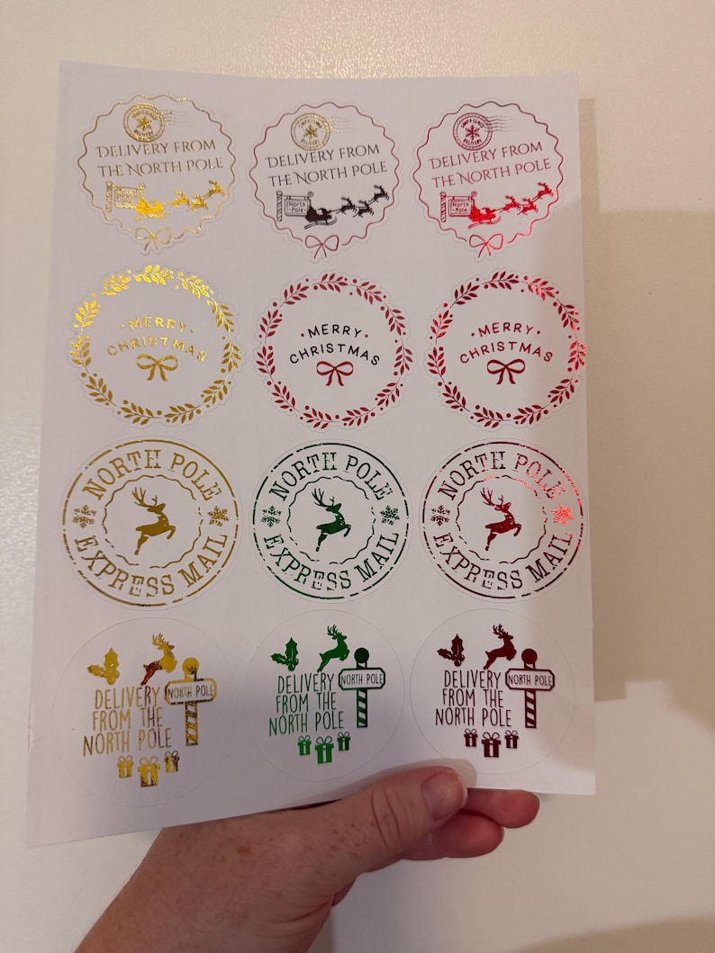 Pegatinas de regalo navideñas - ¡Brillantes! - Etsy España