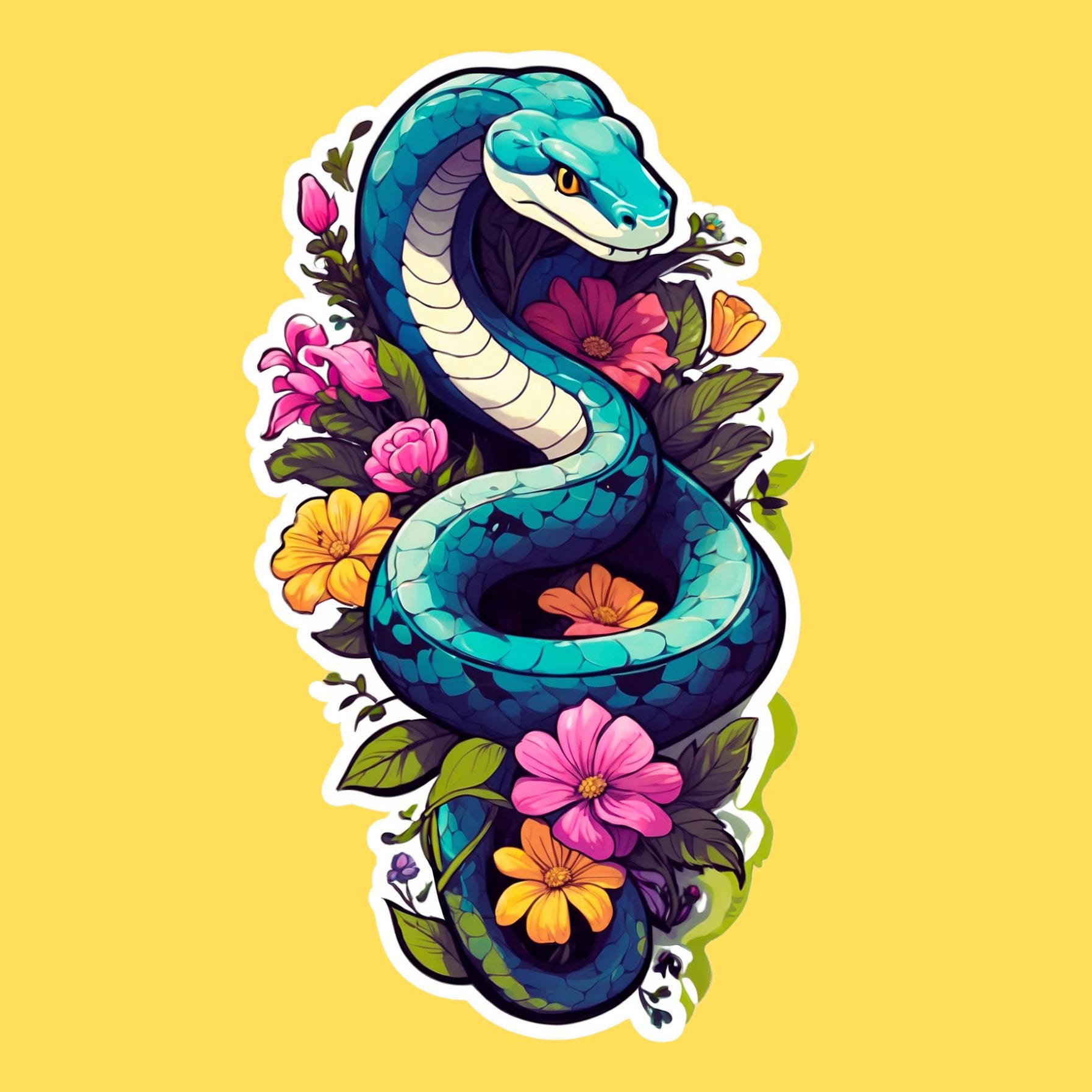 Witch Familiar Snake Clipart – Mystical Serpent PNG Bundle (digital ...