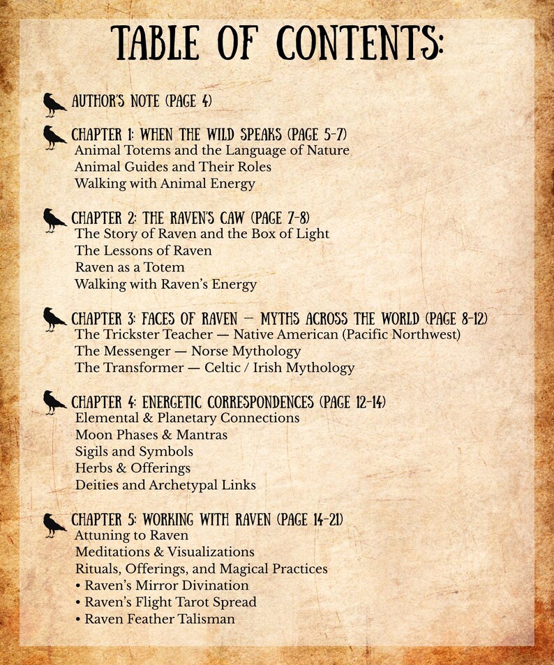 Raven Magic Guide: 80 Page PDF Animal Spirit Guide & Shadow Work Book ...